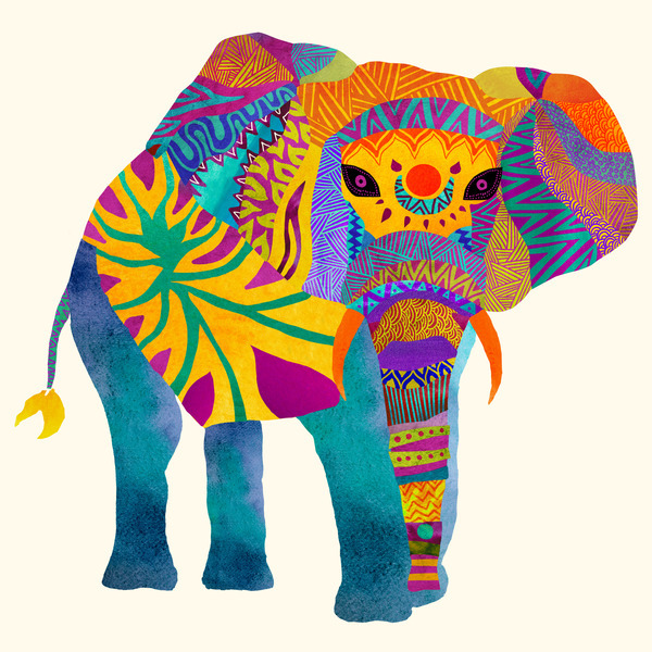 Whimsical Elephant II by Pamela Gallegos on Artfully Walls | Artfully Walls