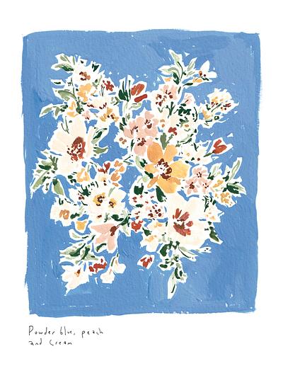 Powder blue, Peach and Cream by Rose Jocham on Artfully Walls ...