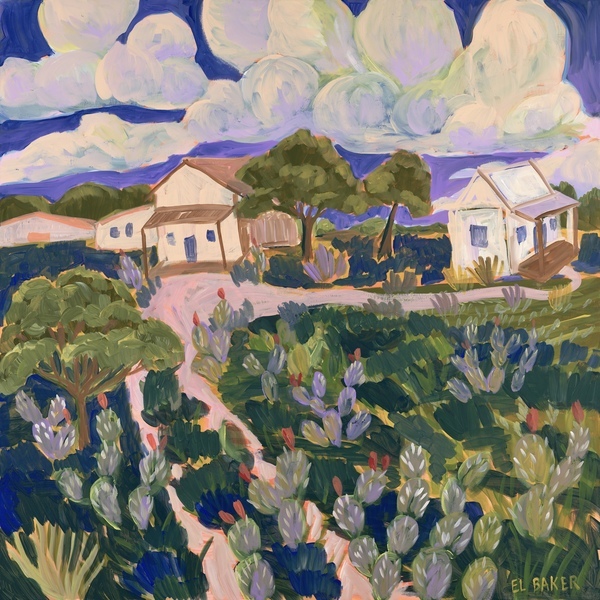 Sister Cottages by Eleanor Baker on Artfully Walls | Artfully Walls