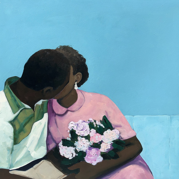 Flowers and a Kiss by T. S. Harris on Artfully Walls | Artfully Walls