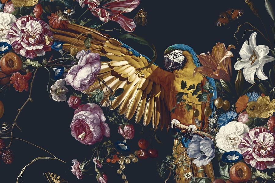 Floral Parrot LS by Wouter Rikken on Artfully Walls | Artfully Walls