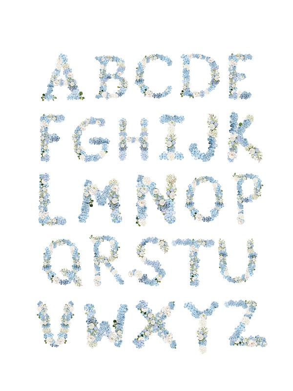 Floral Alphabet by Arabella Abbott on Artfully Walls | Artfully Walls