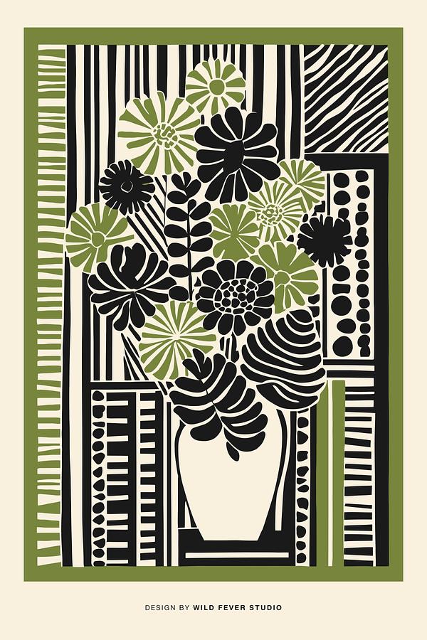Retro Floral Art Print by Edith Kurc - Wild Fever Studio on Artfully ...