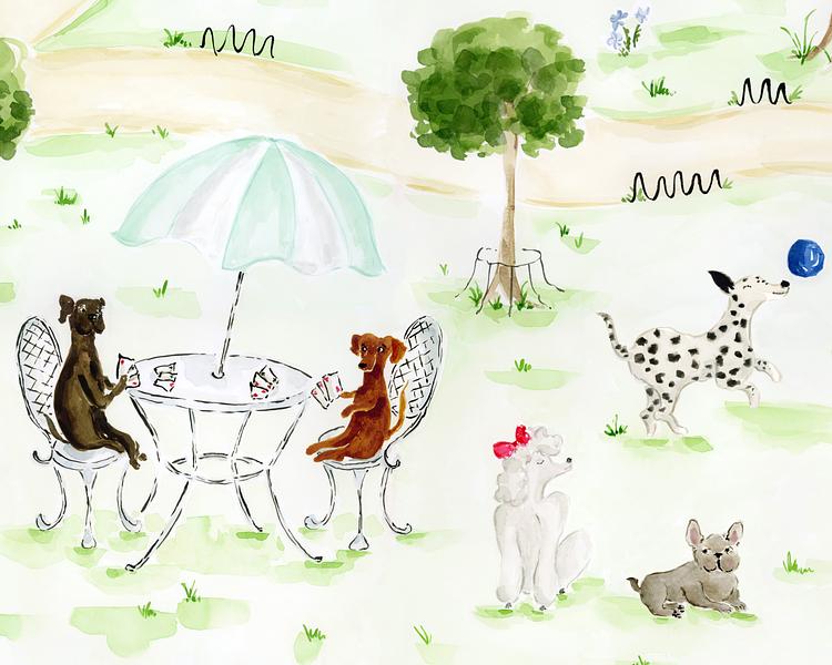 Dogs Playing Cards by Jill Delavan on Artfully Walls | Artfully Walls