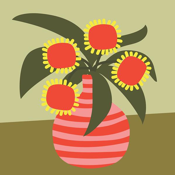 Red Sunflowers by Angie Wise on Artfully Walls | Artfully Walls