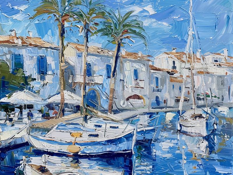 Boats In The Harbor by Avanesova Elena on Artfully Walls | Artfully Walls