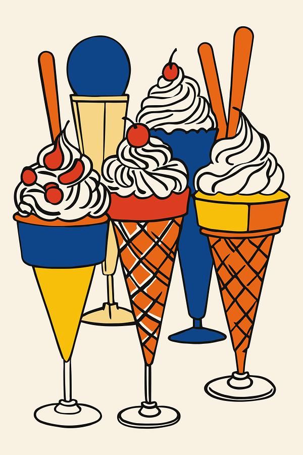 Retro Ice Cream Poster by Pat Krygowski on Artfully Walls | Artfully Walls