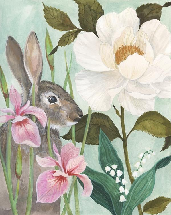 Rabbit and Rose by Emilie Simpson on Artfully Walls | Artfully Walls
