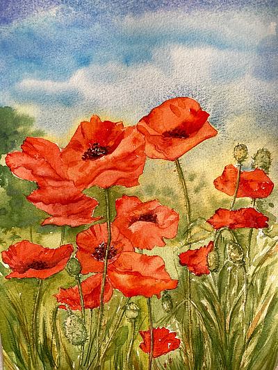 Red Reverie Beneath the Sky by Elizabeth Altin on Artfully Walls ...