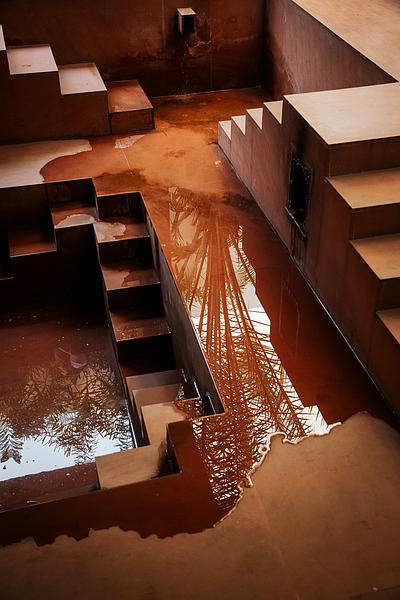 Stepwell Geometry by Jacqueline Stofsick on Artfully Walls | Artfully Walls